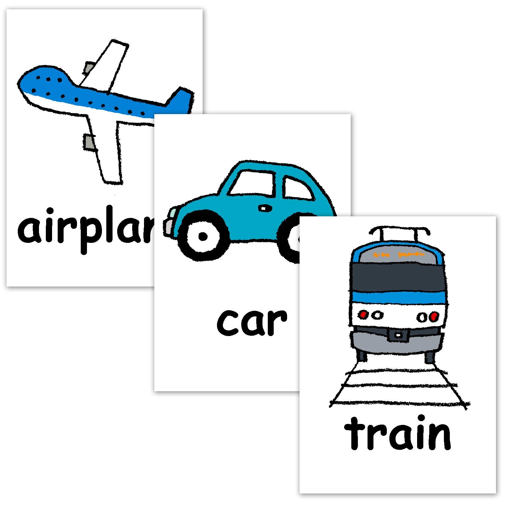 Mua Flashcards [Vehicles] A5 size Flashcards, English word cards ...