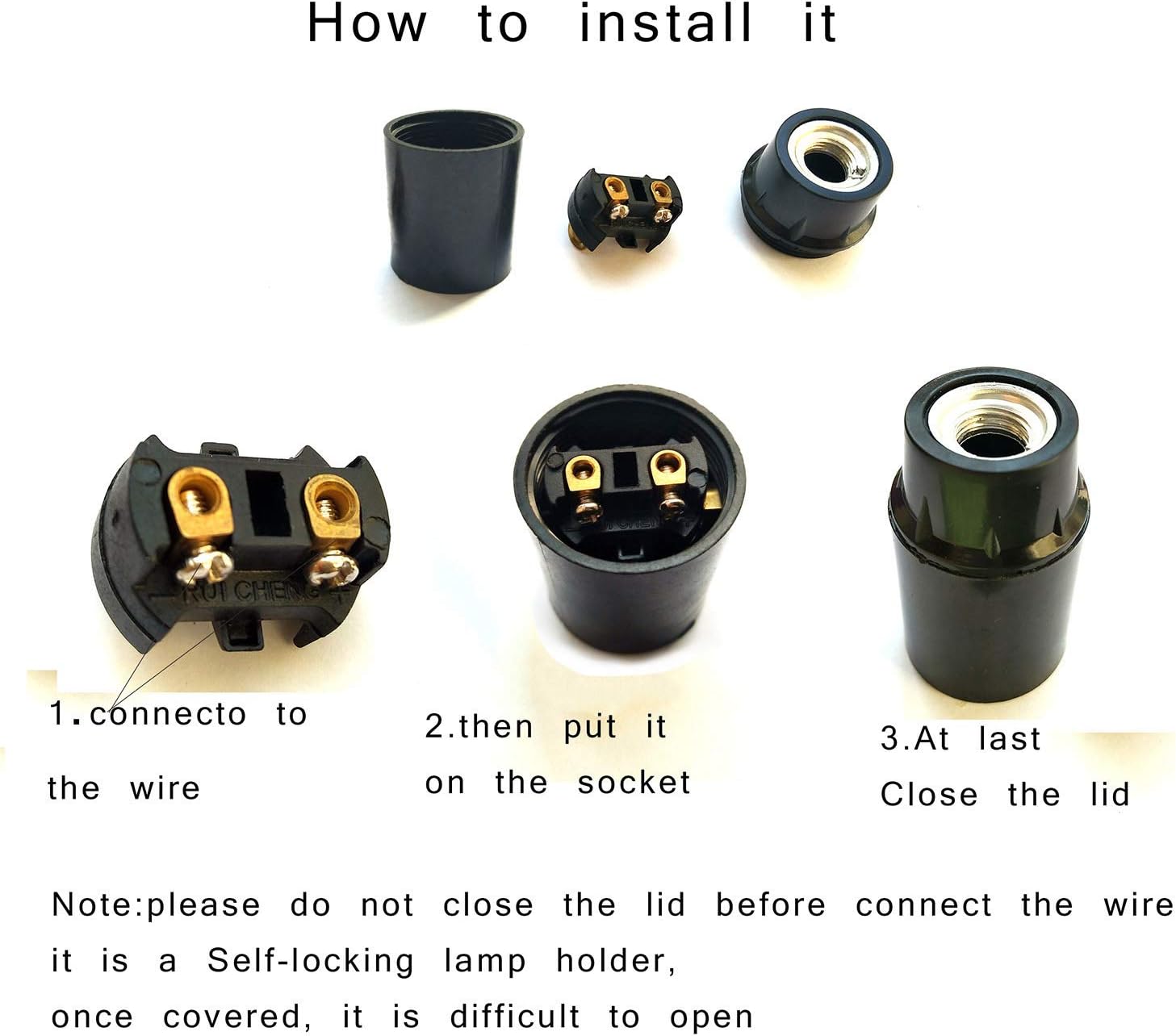 E12 Candelabra Base Lamp Holder Light Socket,Glo-shine E12 Keyless ...