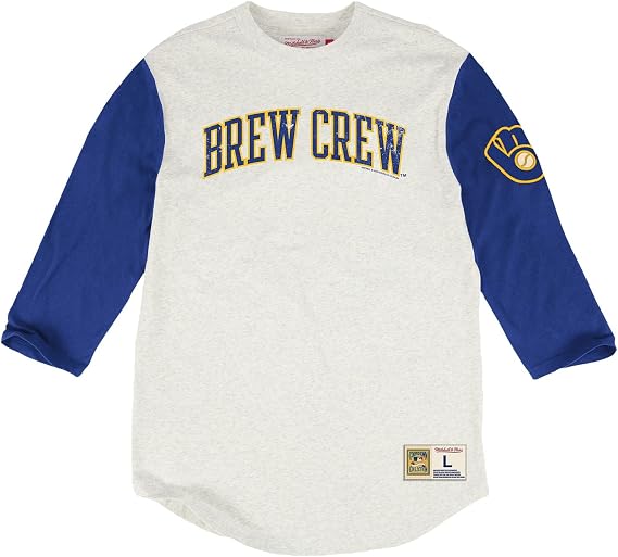 Amazon.com: Milwaukee Brewers Extra Out Brew Crew 3/4 Sleeve T-Shirt ...