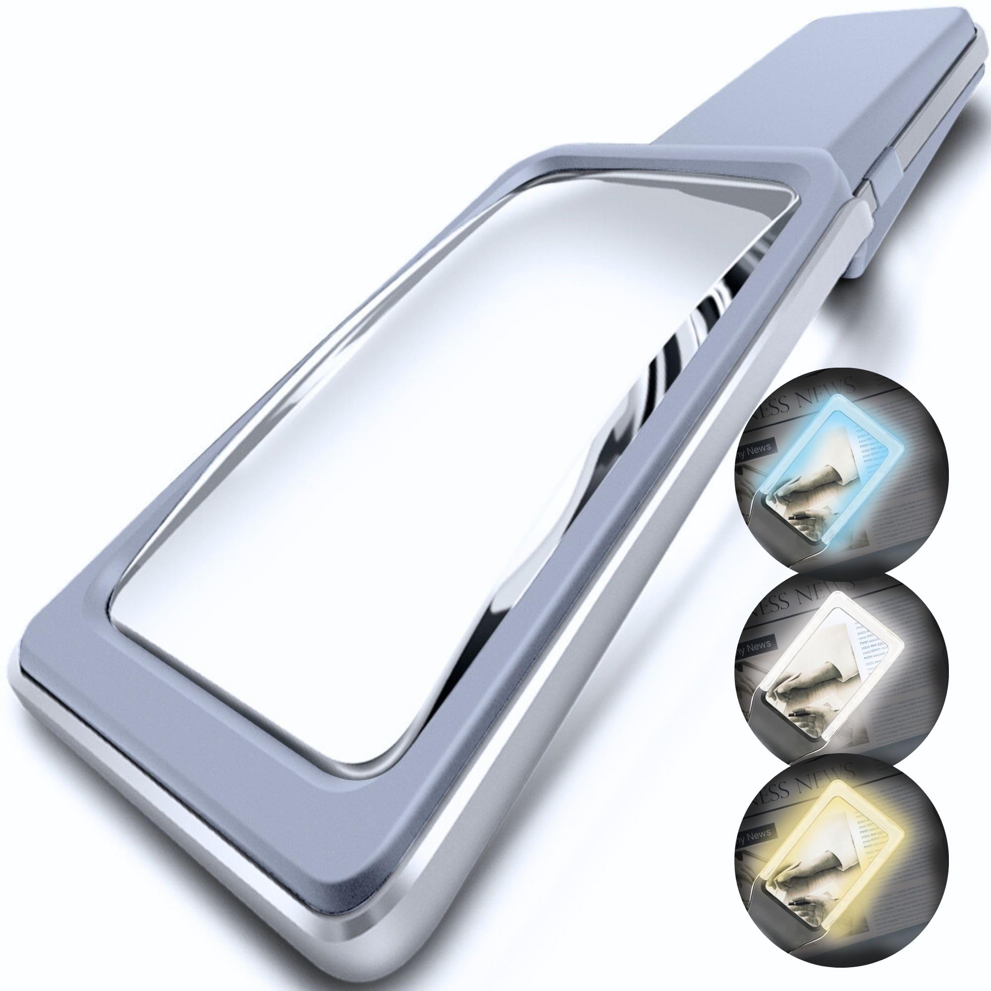 Mua MAGNIPROS Patented 6X Large Magnifying Glass with 3 Color Light ...