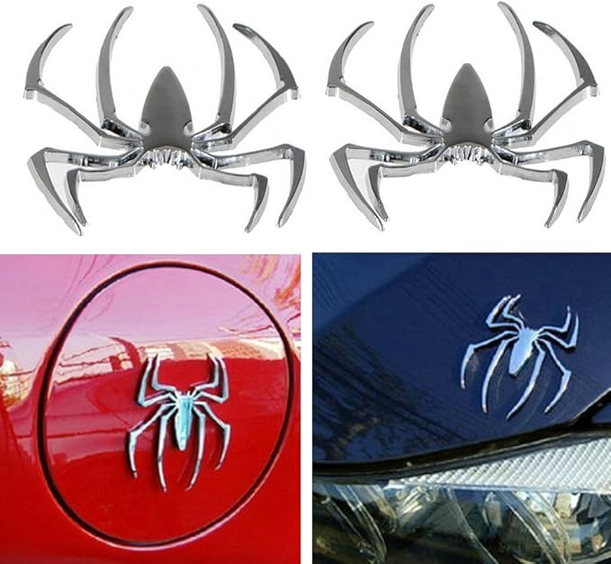 Amazon.com: Danti 3d Spider Chrome Emblems Badges Sticker Silvery for ...