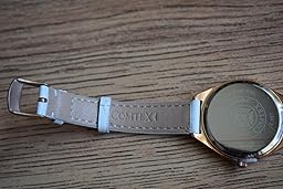 COMTEX Ladies Watches Rose Gold Tone with White Leather Strap Fashion ...