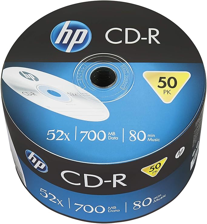 HP Logo CD-R80 700MB 52X (50 Pieces of 80 mins recordable CD Bulk ...