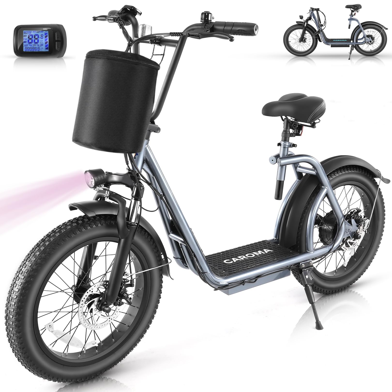 Mua Caroma Peak 819W Electric Scooter with Seat for Adults, 20" Fat Tire, 500Wh 48V Battery, 30 ...