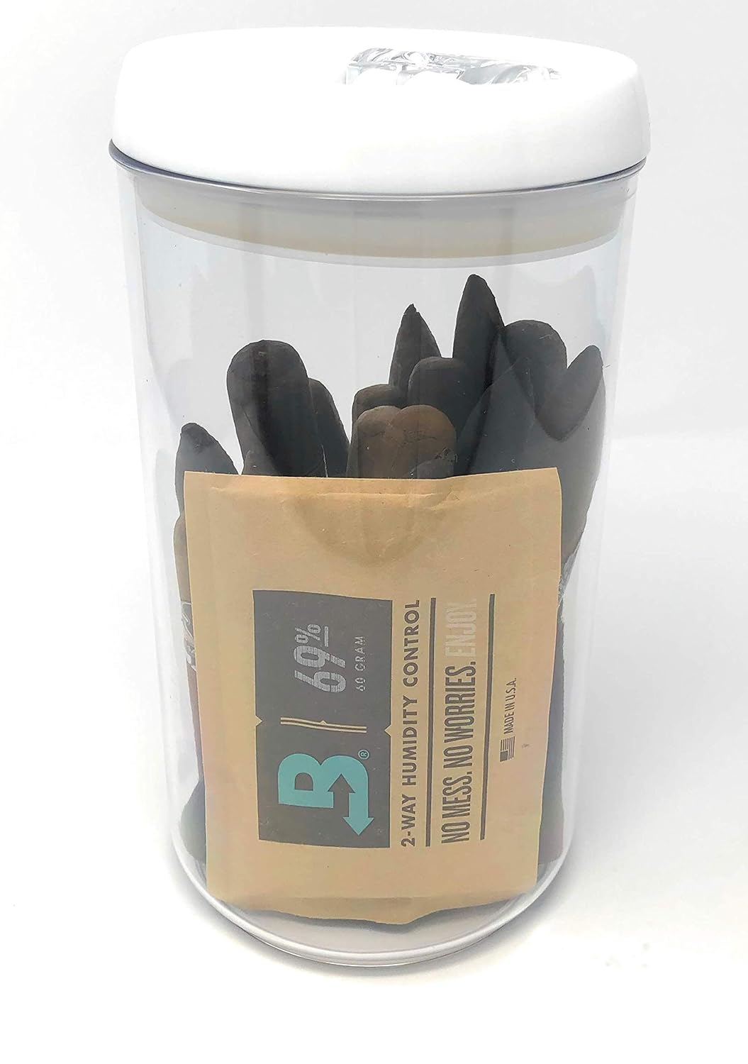 Amazon.com: Easy Open Acrylic Cigar Humidor Jar with Boveda 69% 2-Way ...