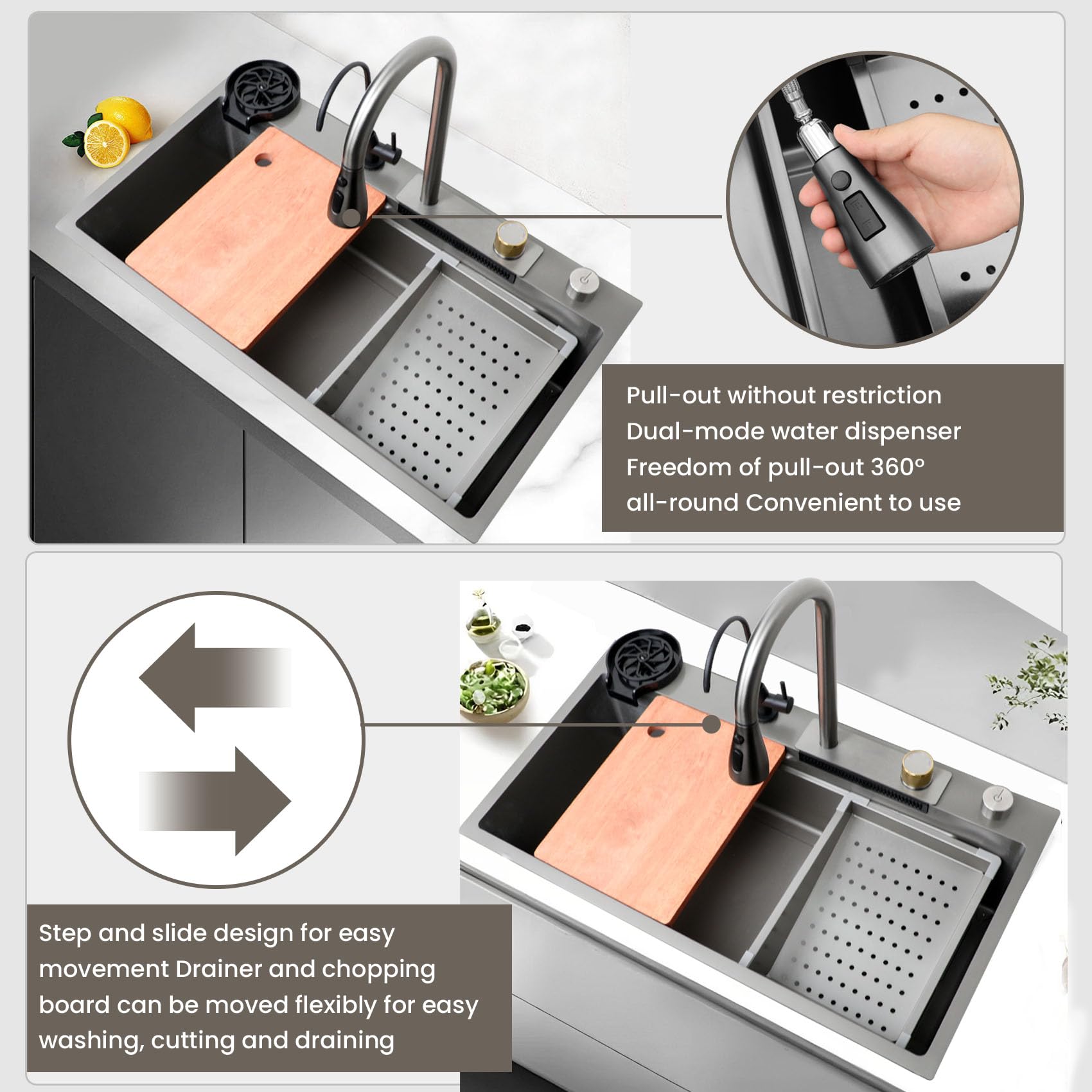 Mua Nano Kitchen Sink with Waterfall, SUS304 Stainless Steel Modern ...