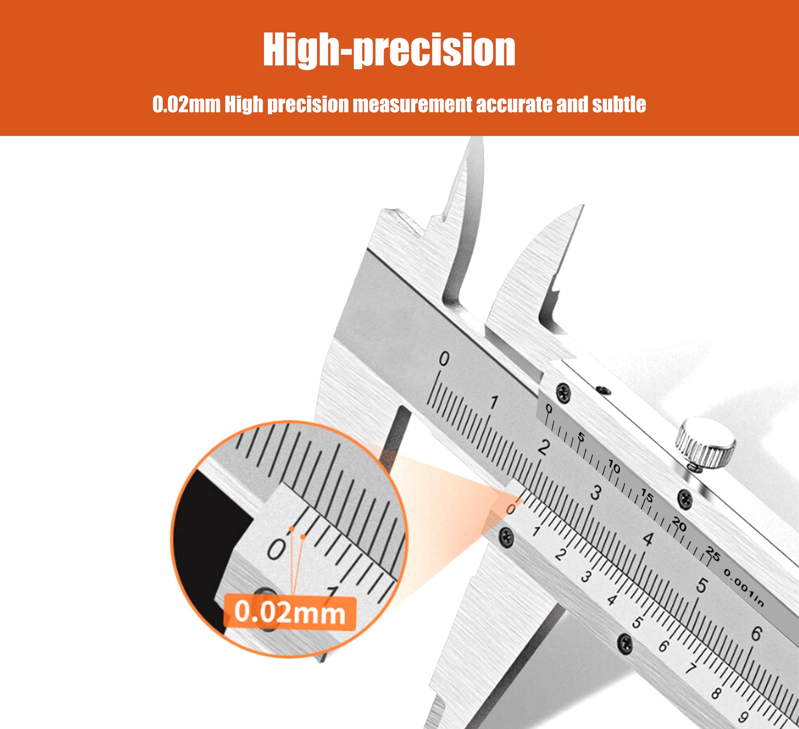 DelitonGude 6 Inch Vernier Caliper,Stainless Steel Caliper Measuring Tool, 0-6inch/0-150mm ...
