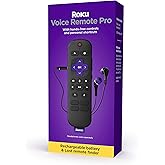 Amazon.com: Roku Voice Remote Pro (2nd Ed.) | Rechargeable TV Remote ...