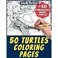 50 Turtles Coloring Pages for Kids and Adults: +50 Amazing Facts about ...