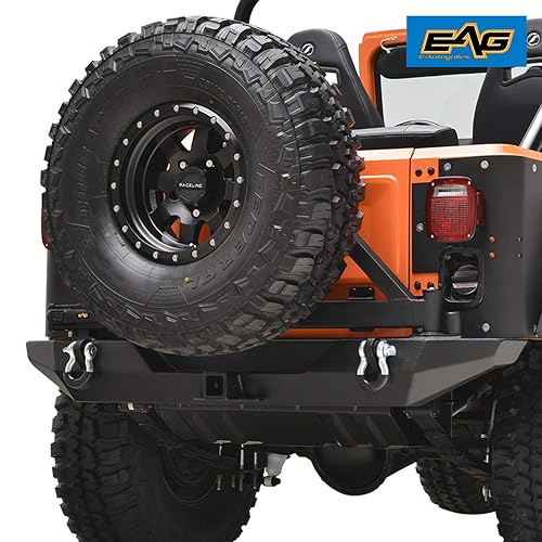 EAG Rock Crawler Rear Bumper with Secure Lock Tire Carrier Fit for 76 ...