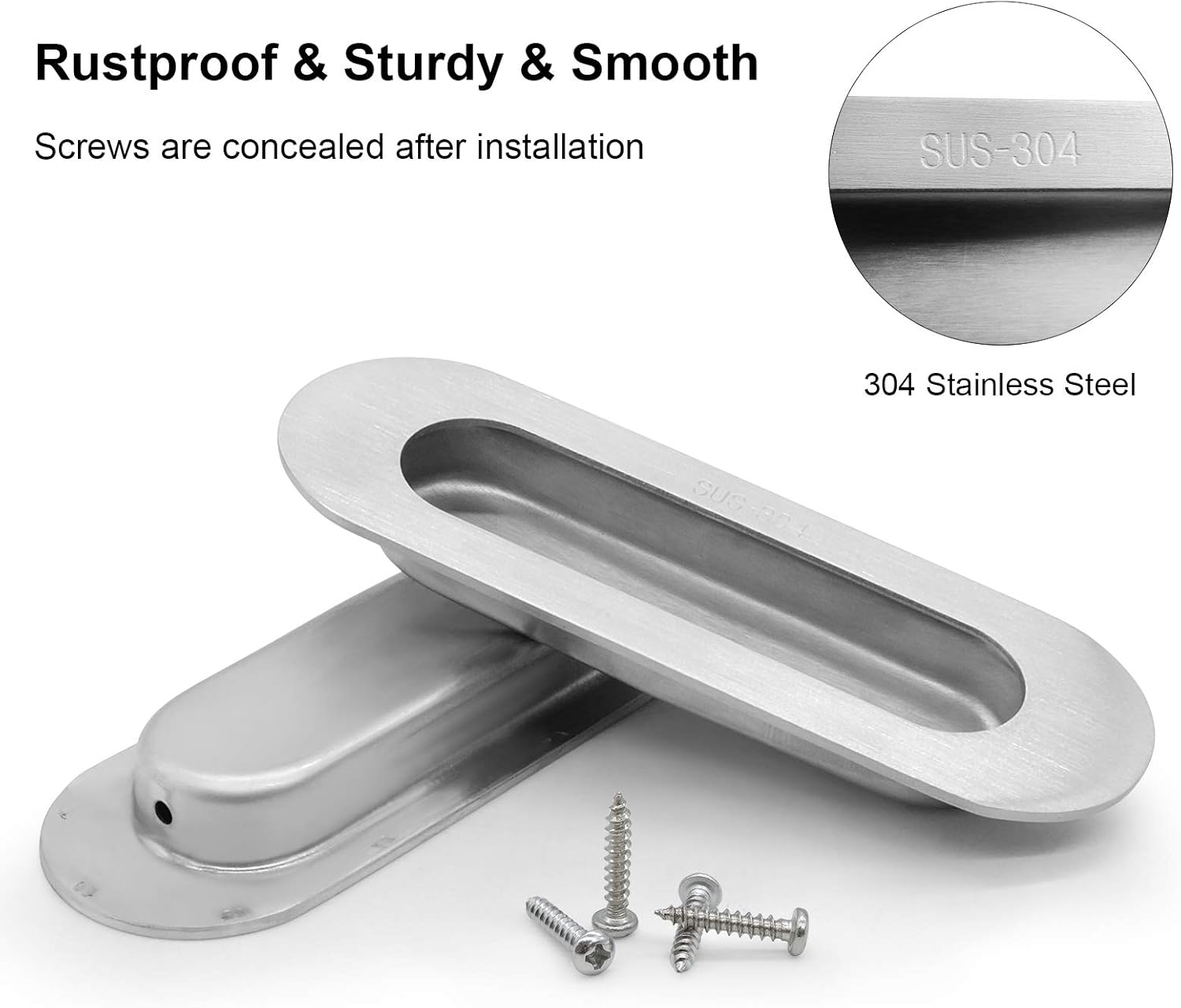 Oval Sliding Door Handles, Stainless Steel Embedded Sliding Door Handle ...