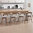 Amazon.com: DUOMAY Swivel Bar Stools Set of 4, 26" Counter Height Bar Stool with Footrest Modern ...