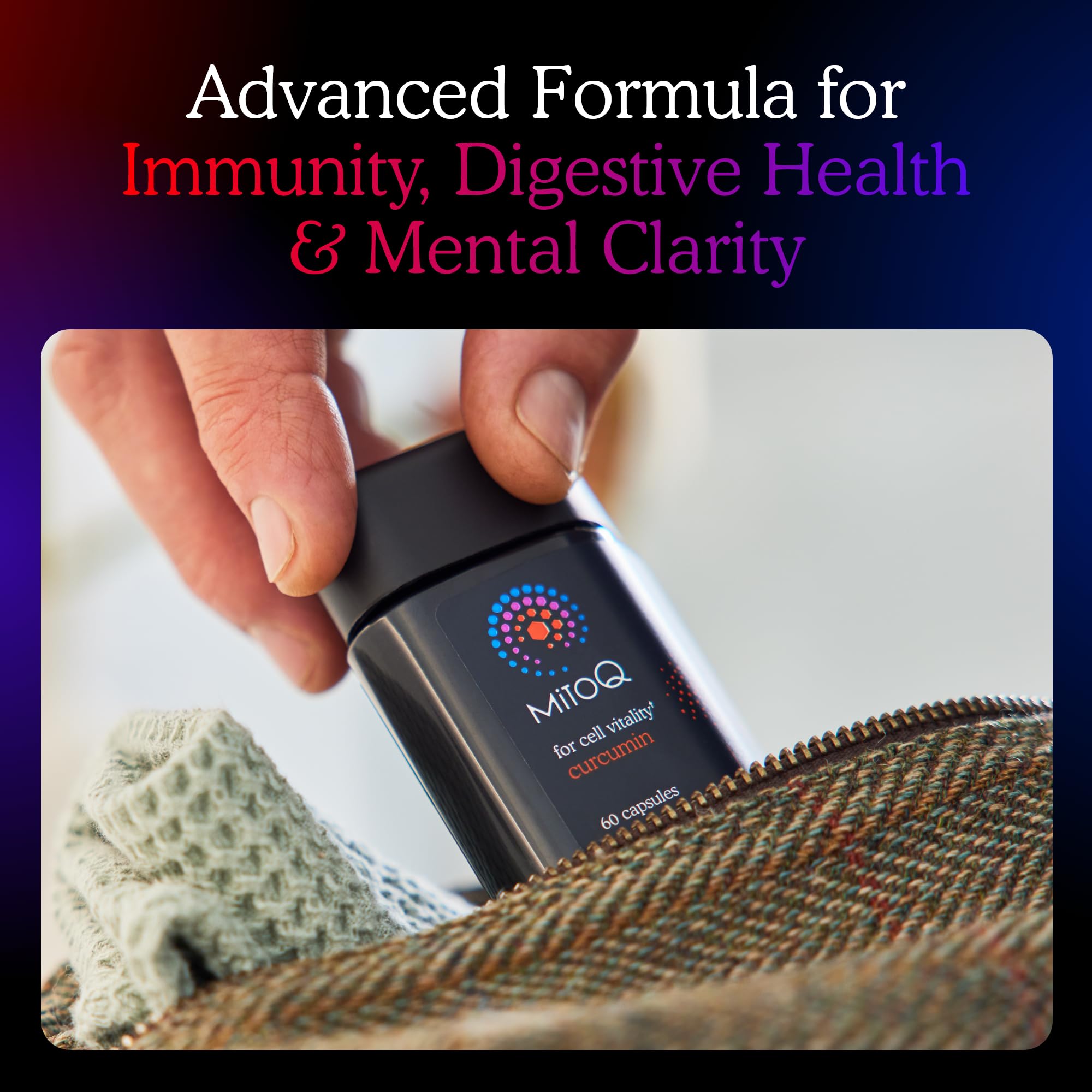 MitoQ Curcumin Advanced CoQ10 Antioxidant - Contains Mitoquinol ...