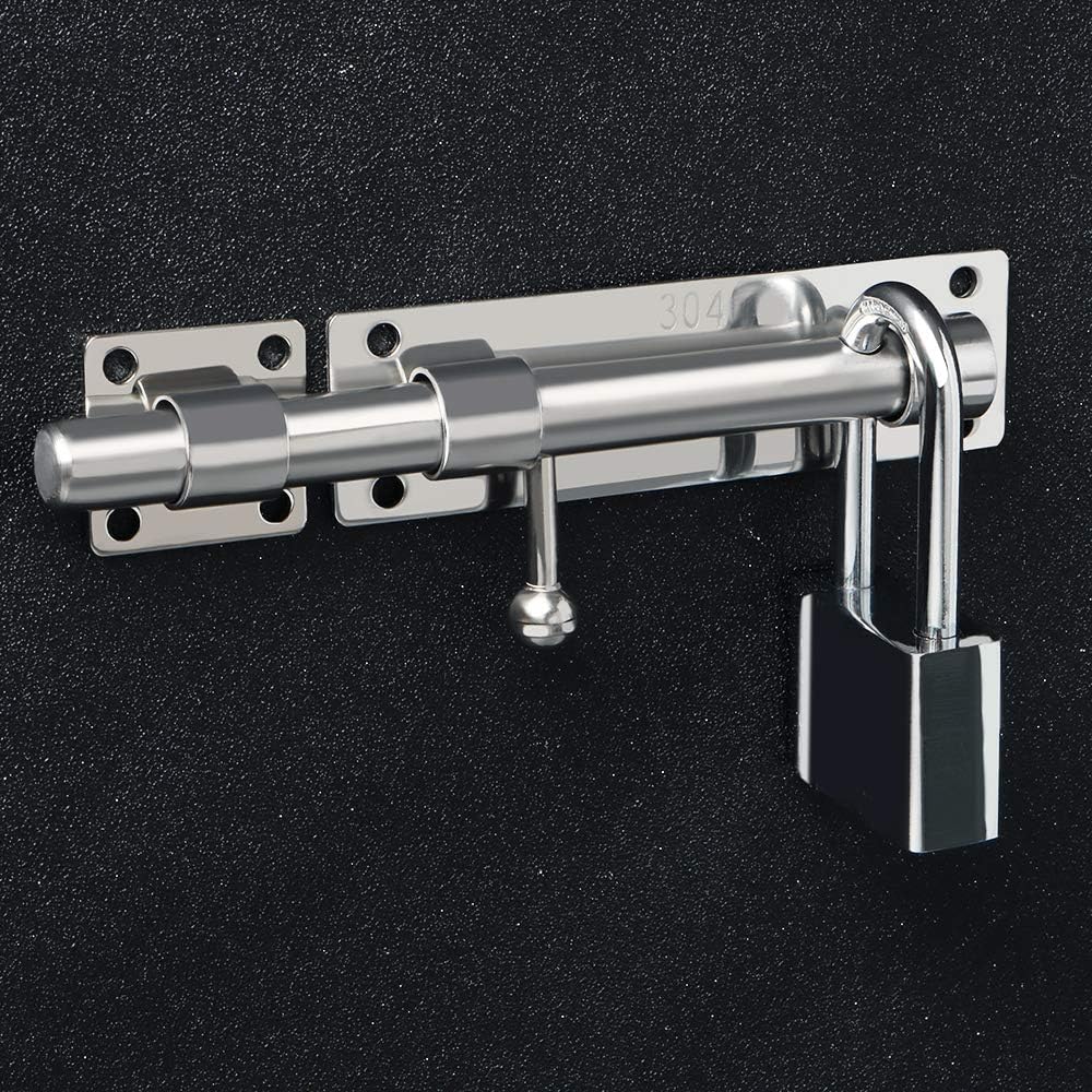 Sayayo Heavy Duty Slide Gate Latch Bolt Safety Door Lock with Padlock ...