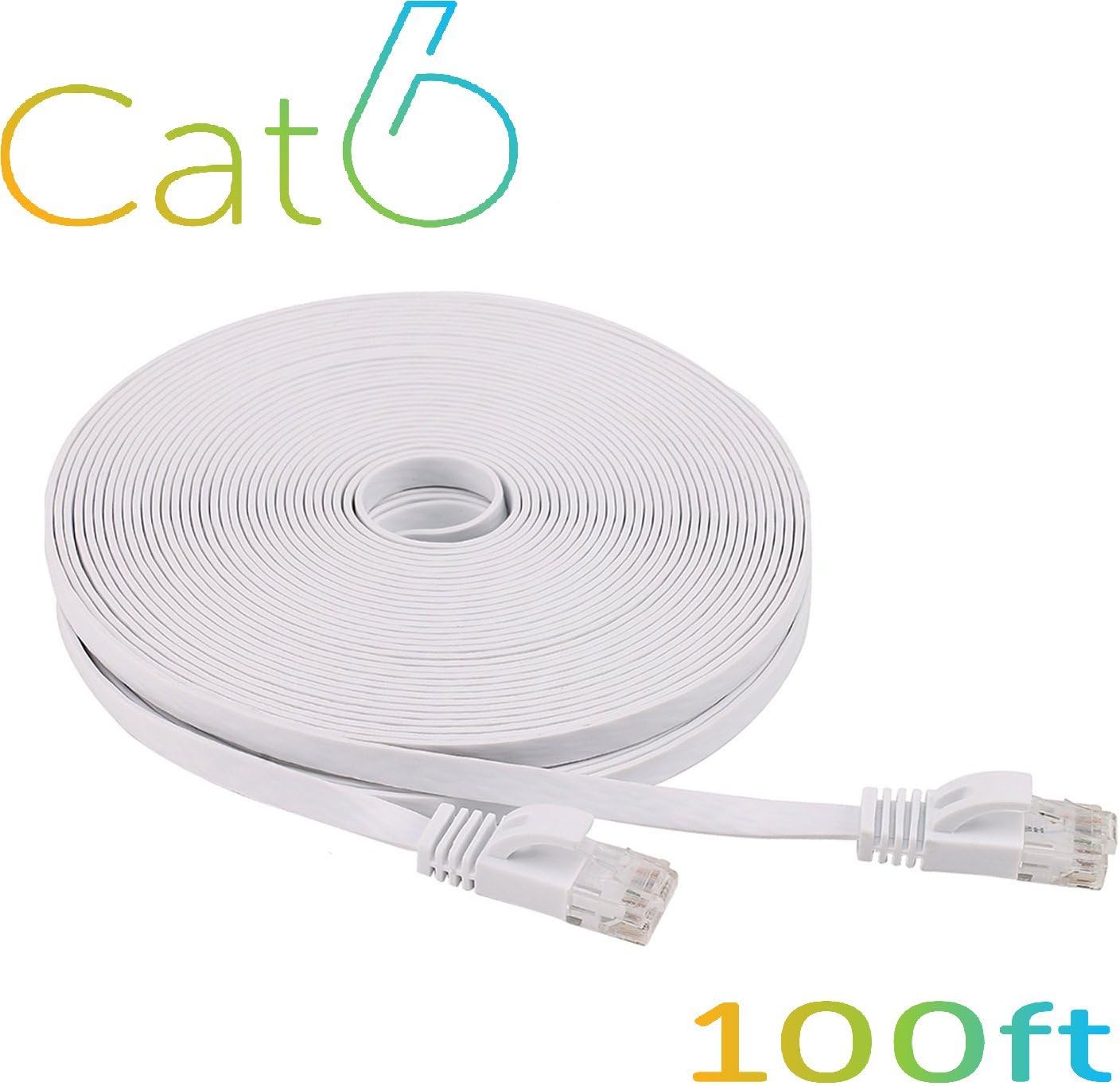 Amazon.com: Ethernet Cable Cat 6 - High Speed 250 MHz - Flat Internet ...
