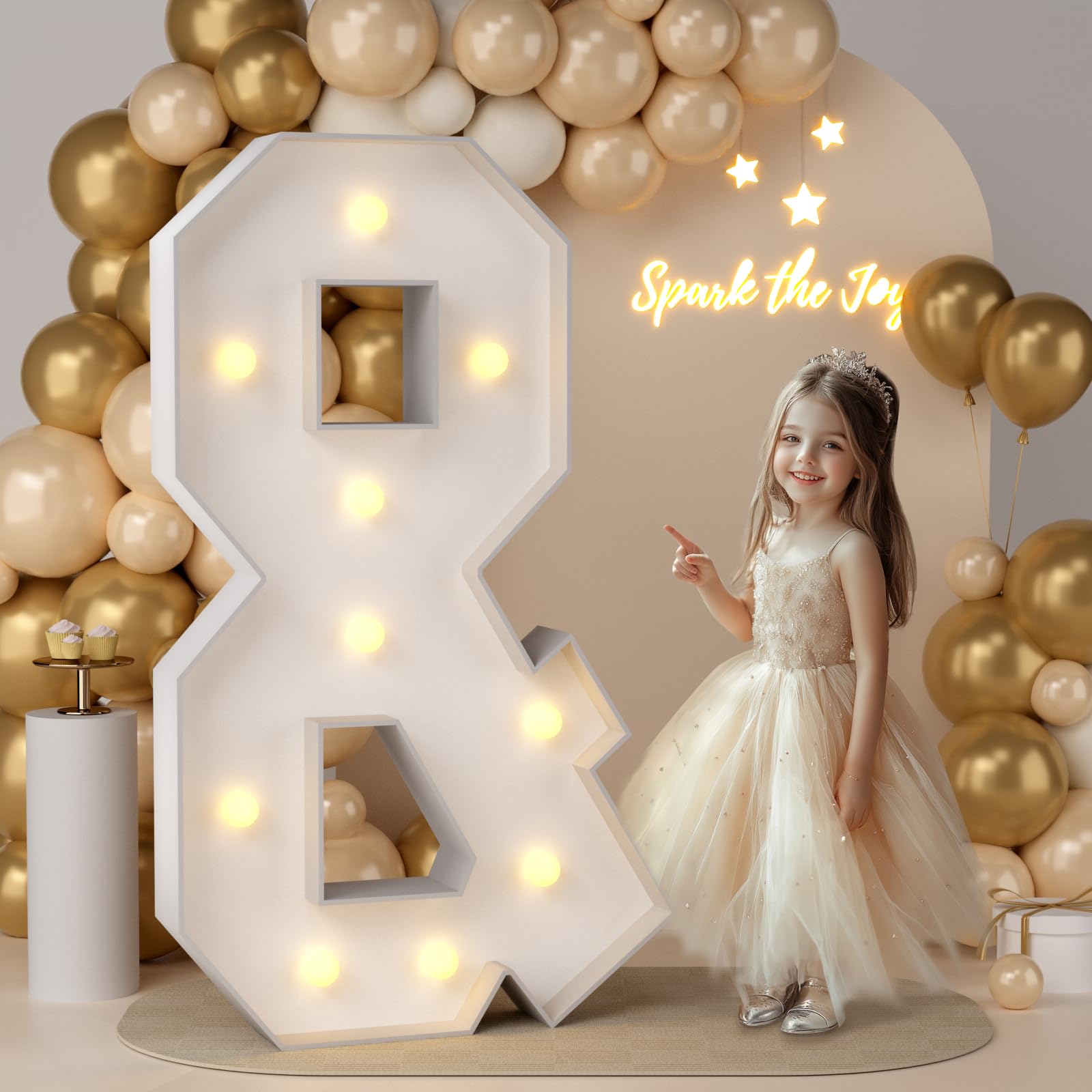 JoyMuse 4FT Marquee Light Up Letters, Gold, 4 Feet Tall, Party Decor ...
