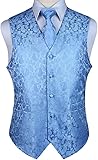 INVACHI Mens Casual Slim Fit Stylish Suit Solid 6 Buttons Cotton and Linen Blend Vest Leisure ...