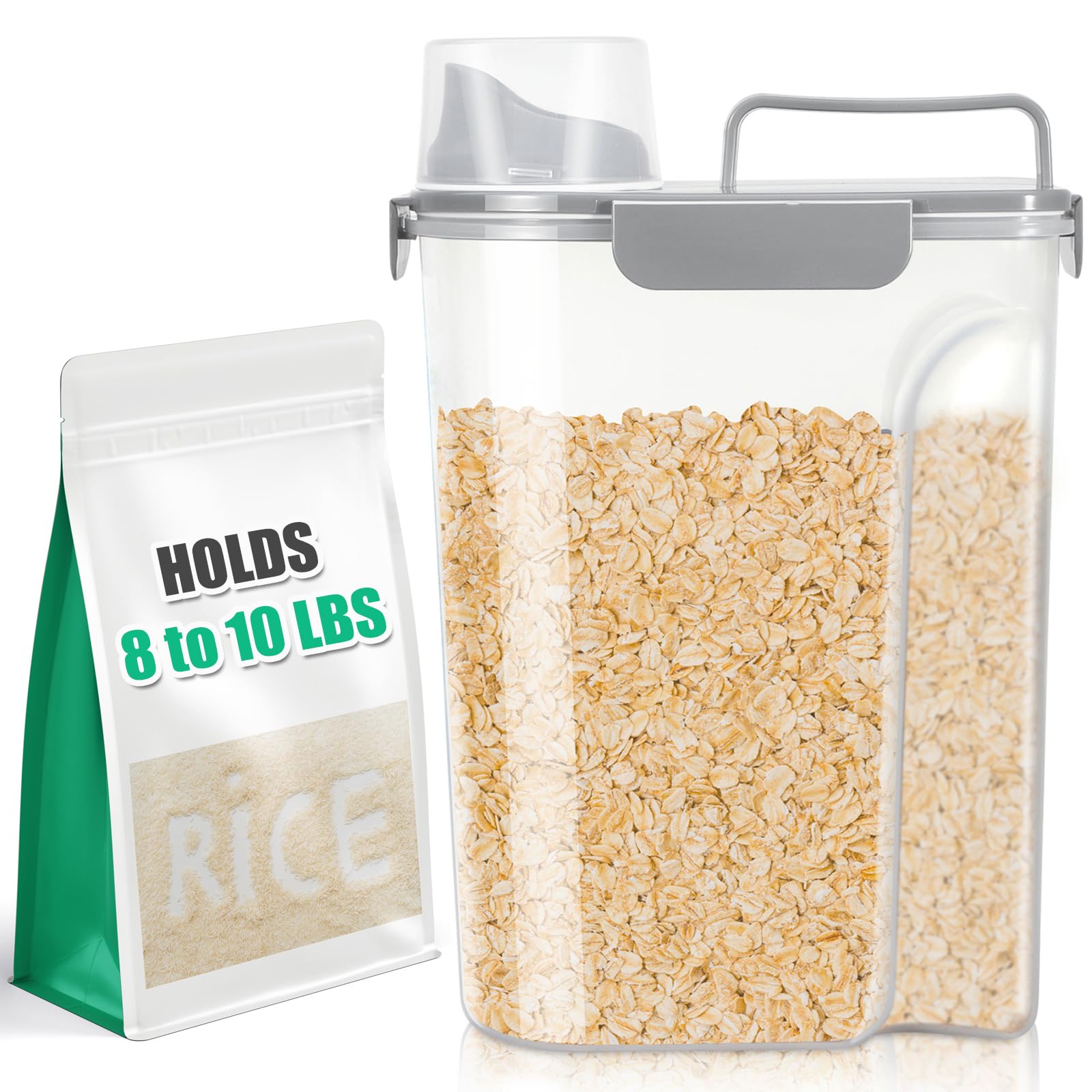 TBMax Airtight Rice Storage Containe 8 Lbs - 10 Lbs, Cereal Container ...