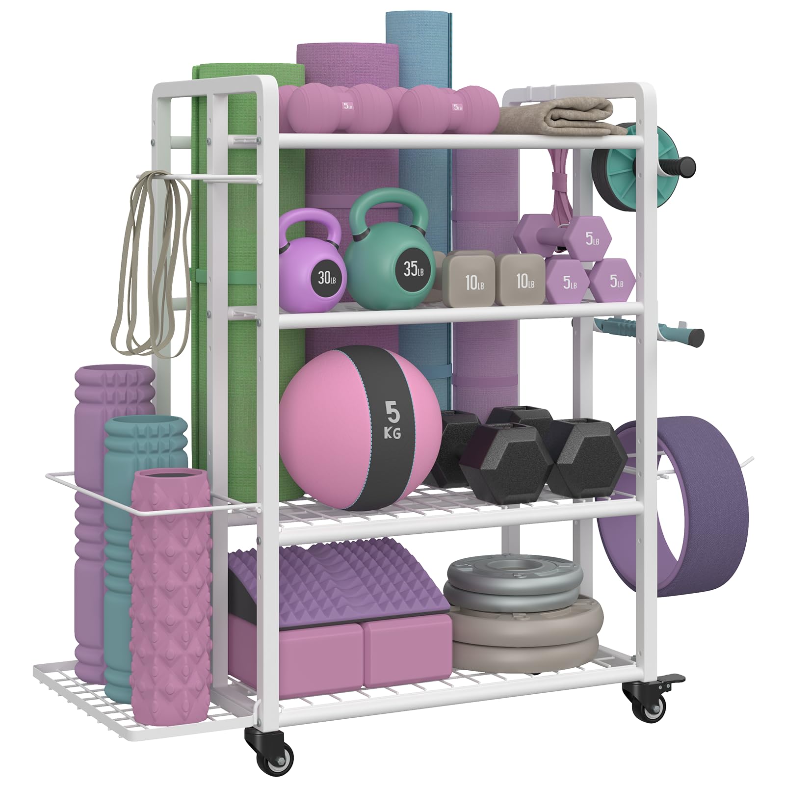 4-Tier Dumbbell Rack Stand Only, 600LB Capacity Adjustable Weight Rack ...