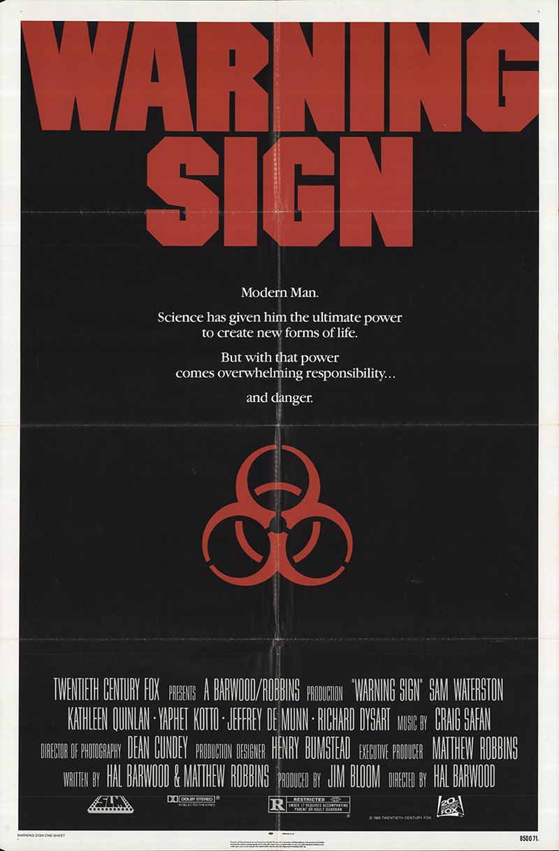 Warning Sign (1985) - Page 4 - Blu-ray Forum