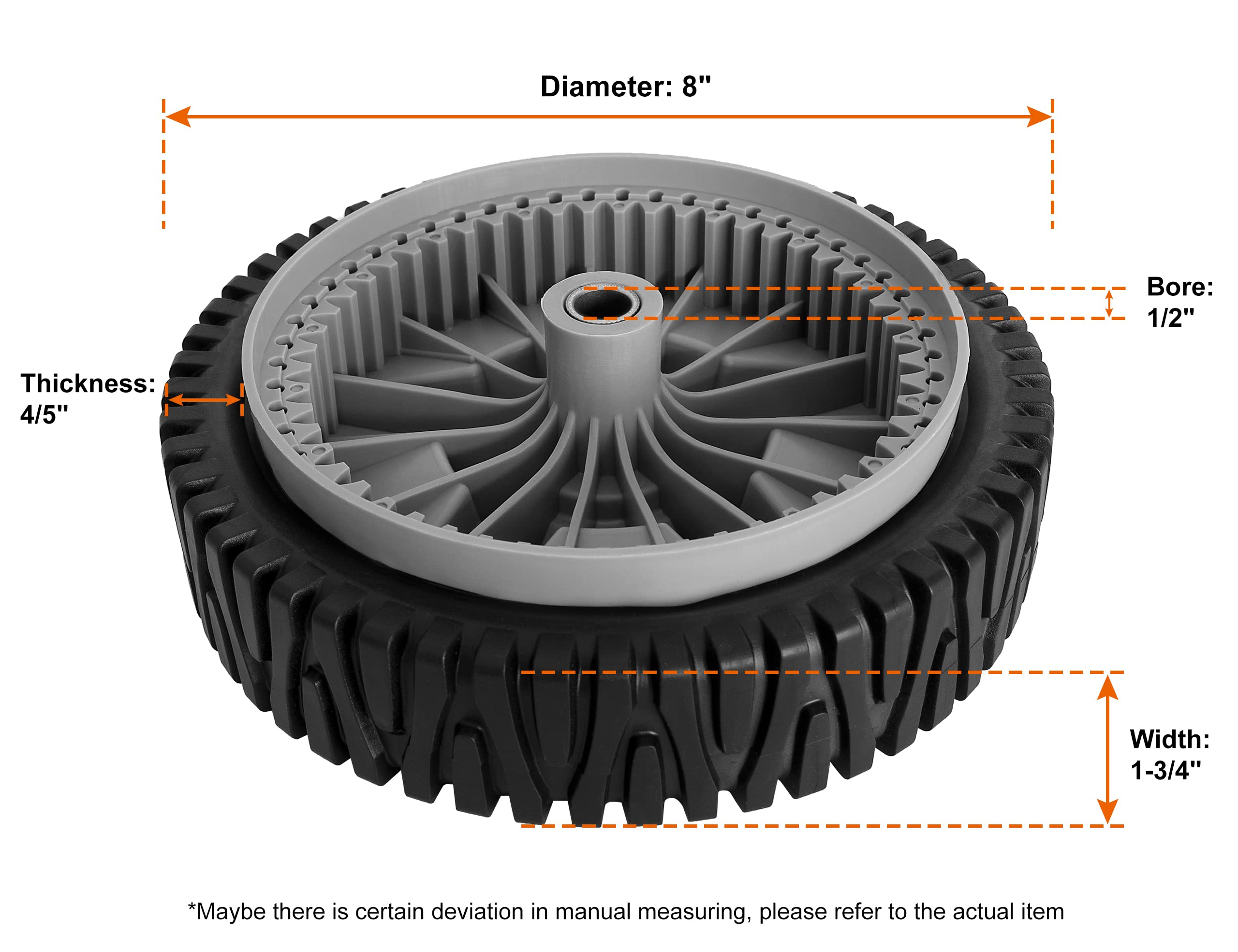 Mua budrash 8 Inch Front Wheels Replaces for HU 581009202-2 Pack Drive ...