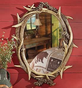 Amazon.com: BLACK FOREST DECOR Oval Antler Mirror : Home & Kitchen