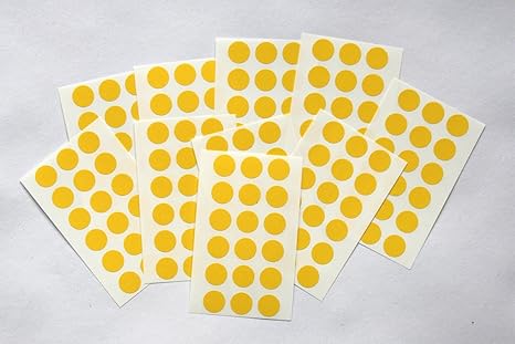 Amazon.com: 175 Yellow Round Stickers - Sticky Coloured Self Adhesive ...