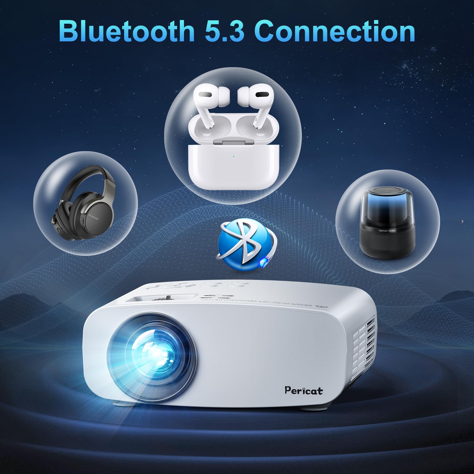 Mua Pericat 5G WiFi Projector Bluetooth,10000L Native 1080P Outdoor ...