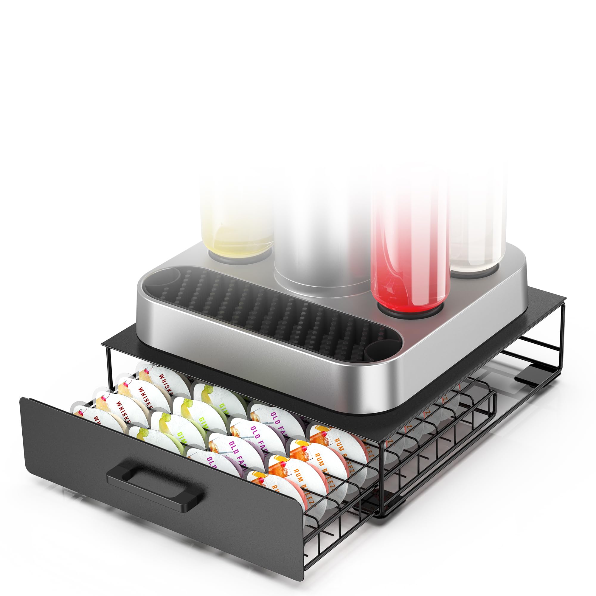 ZECENN Storage Drawer for Bartesian Capsules, Stackable Cocktail Pod ...