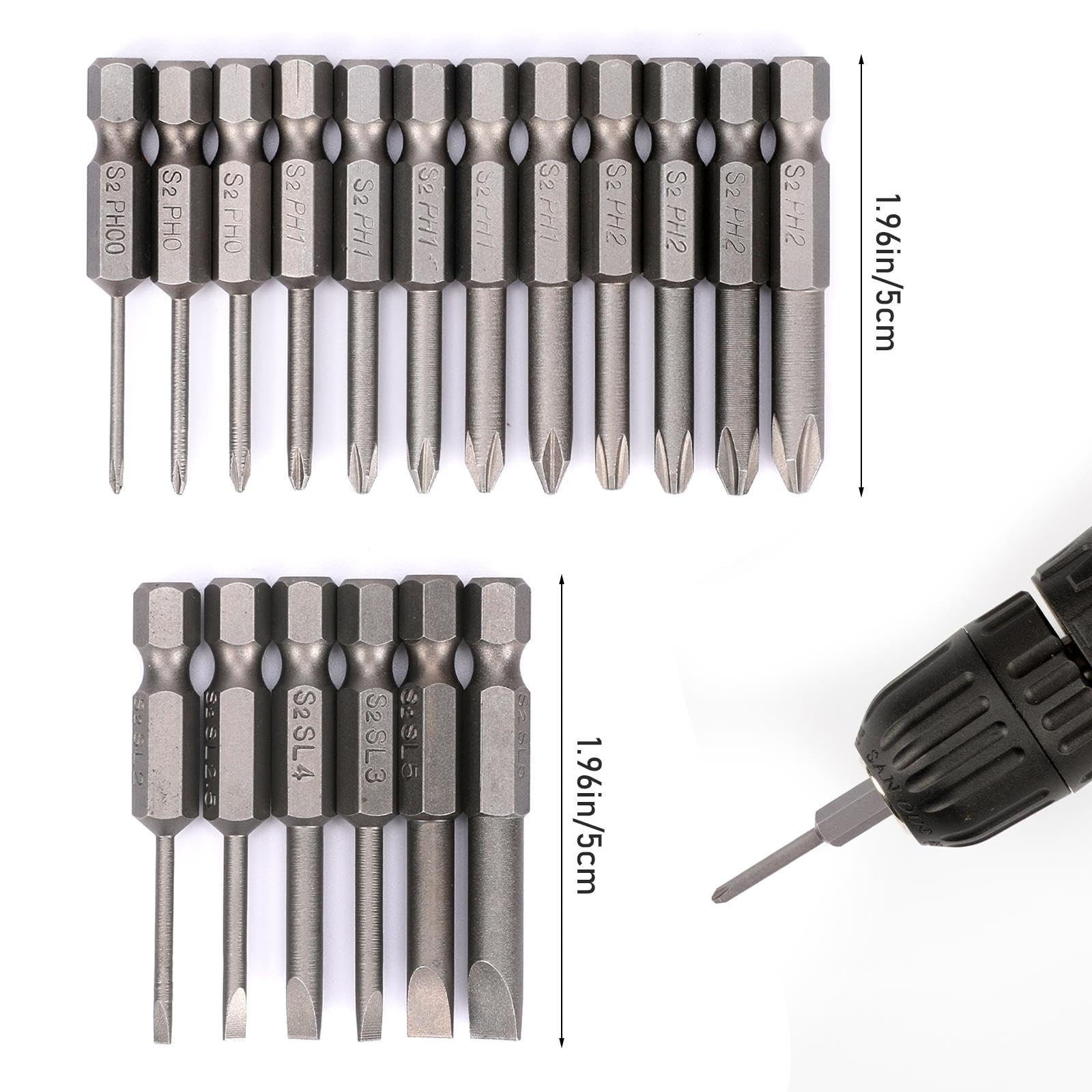 Mua 18pcs Slotted Phillips Screwdriver Bit Set 1/4 Inch Hex Shank S2 ...