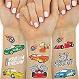 Amazon.com: xo, Fetti Race Car Party Supplies Temporary Tattoos - 44 ...