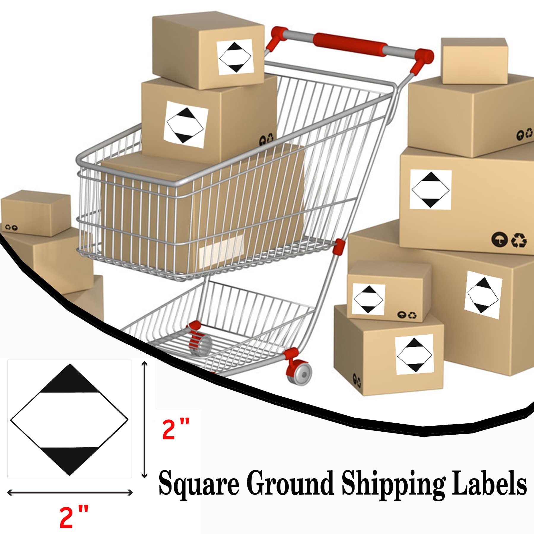 Mua 500 Pcs Square Ground Shipping Labels 2"x 2" New 2024 Ormd ...