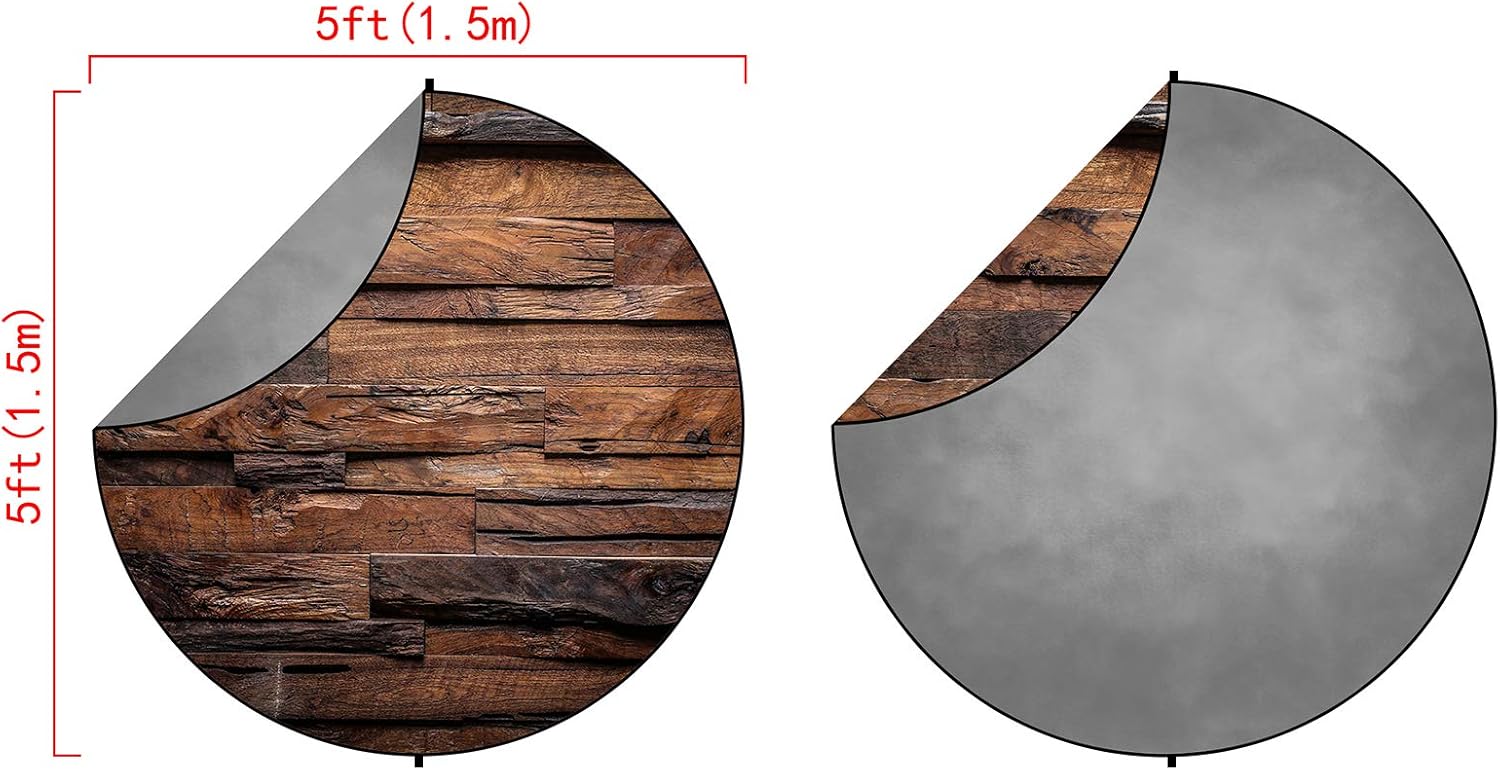 Kate Backdrop 5x5ft/1.5×1.5m Collapsible Backdrop Wood Double-Sided ...