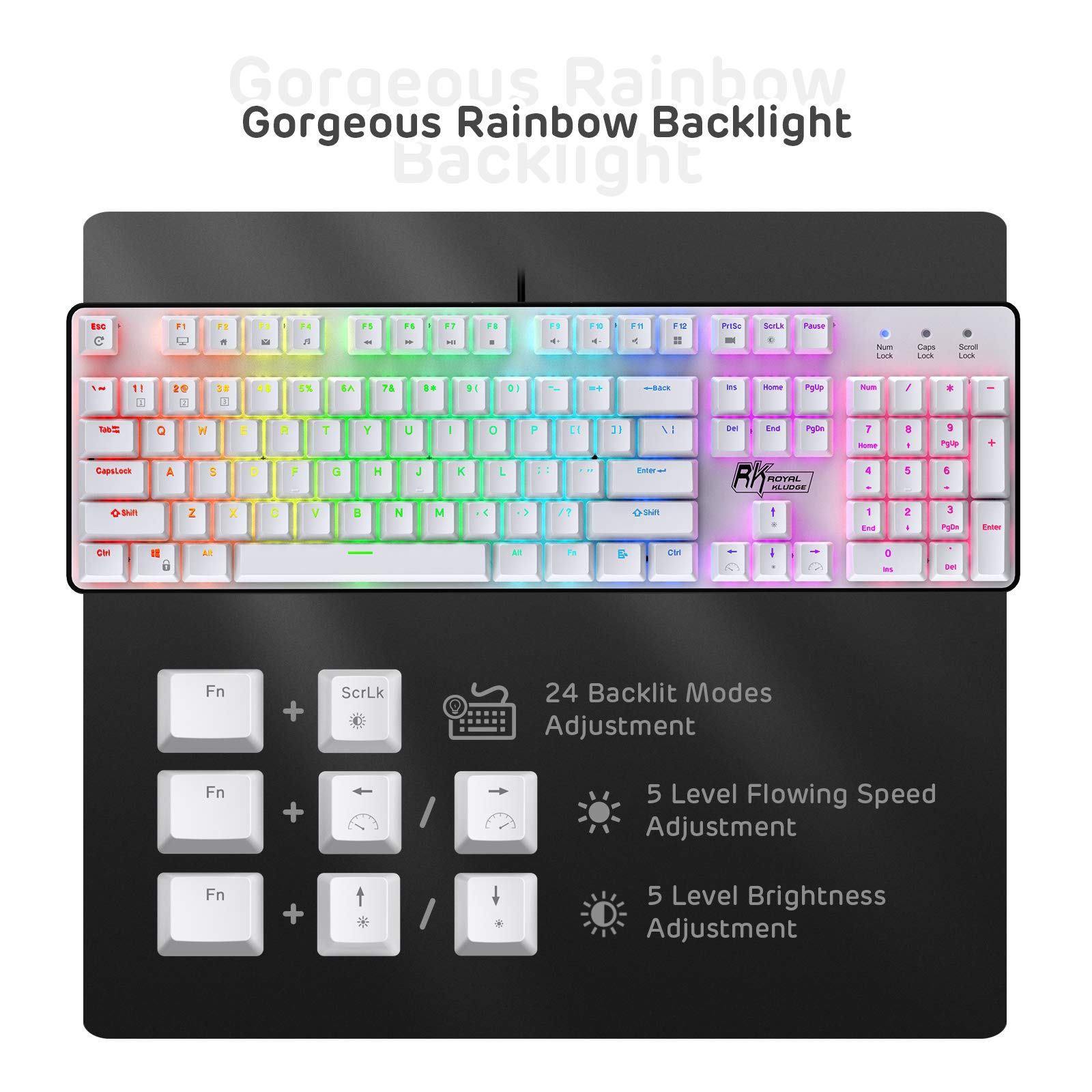Mua RK ROYAL KLUDGE RK920 Full Size Mechanical Keyboard, Rainbow ...