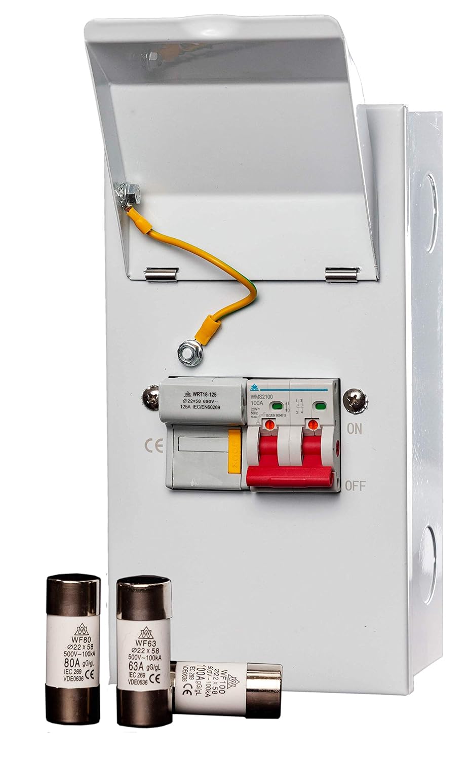 Metal Domestic Mains Fuse Switch with 63A/80A/100A fuses WMFS100/3F ...