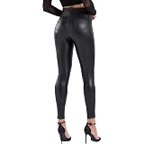 Tagoo Faux Leather Leggings for Women Tummy Control Dressy Leggings ...