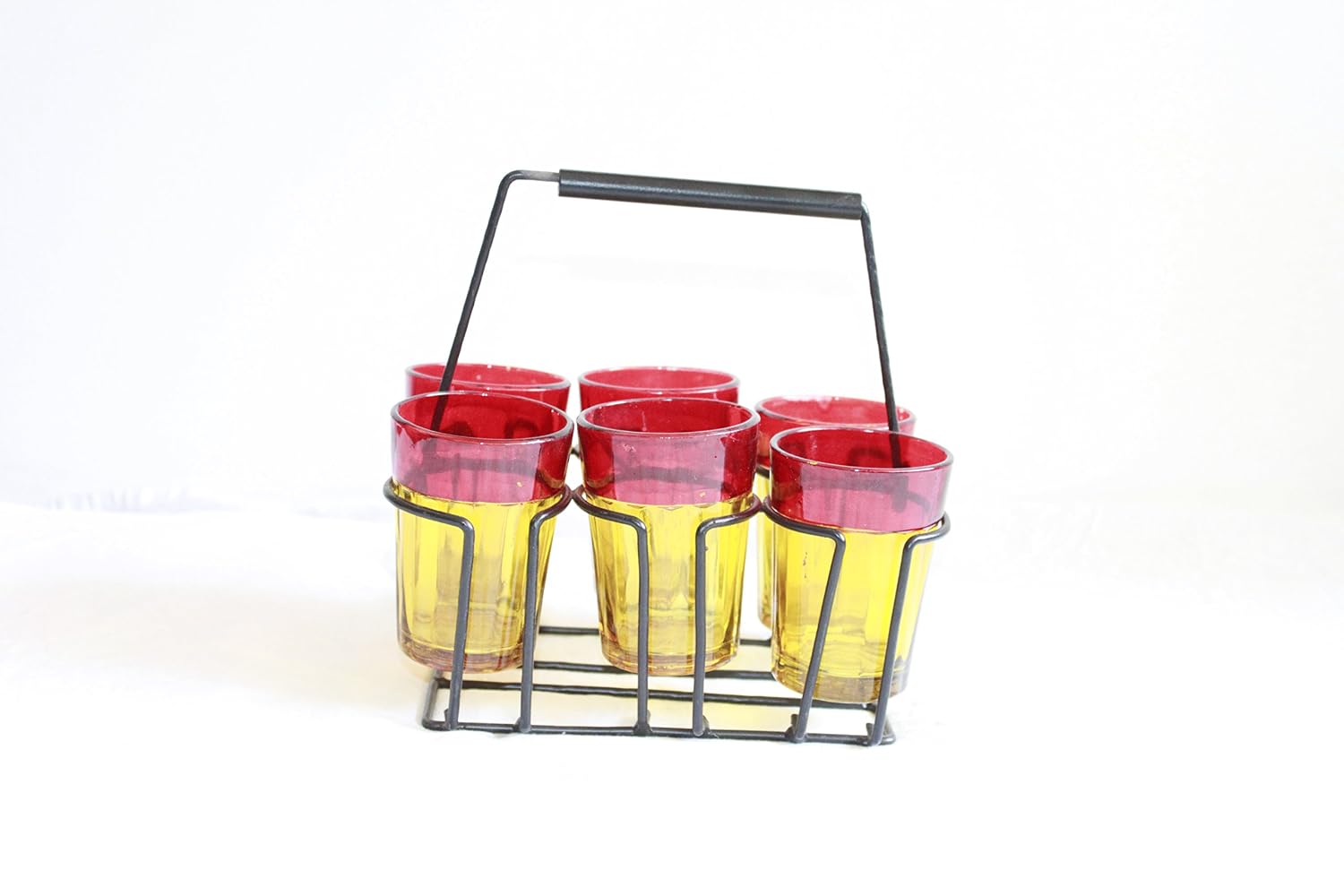 Buy Set of Six Painted Chai Glass Cutting Tea Glass With Stand Online ...