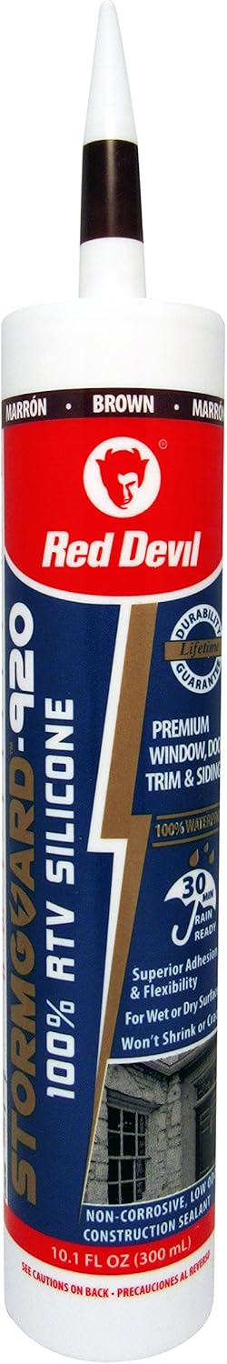 Amazon.com: Red Devil 078040 100% RTV Silicone Sealant, 1-Pack, Brown ...