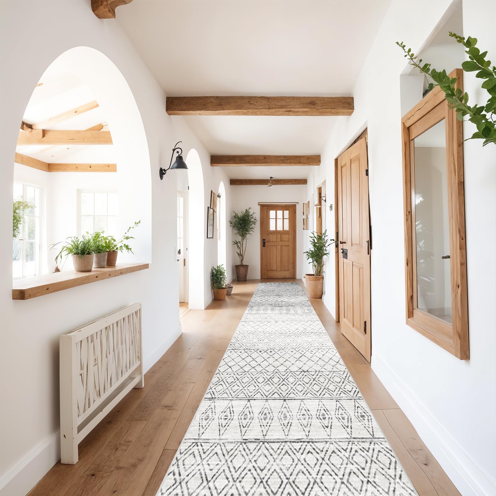 BYYVOO 2'6"x12' Hallway Runner Rug Washable - Moroccan Non Slip Bedroom ...