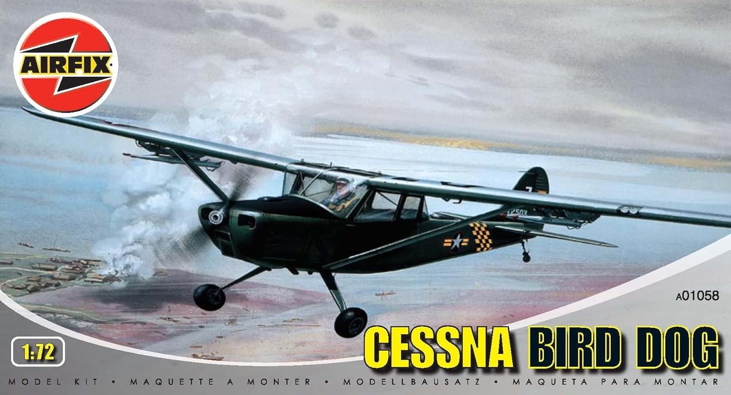 Airfix A01058 1:72 Scale Cessna Bird Dog Military Aircraft Classic Kit ...