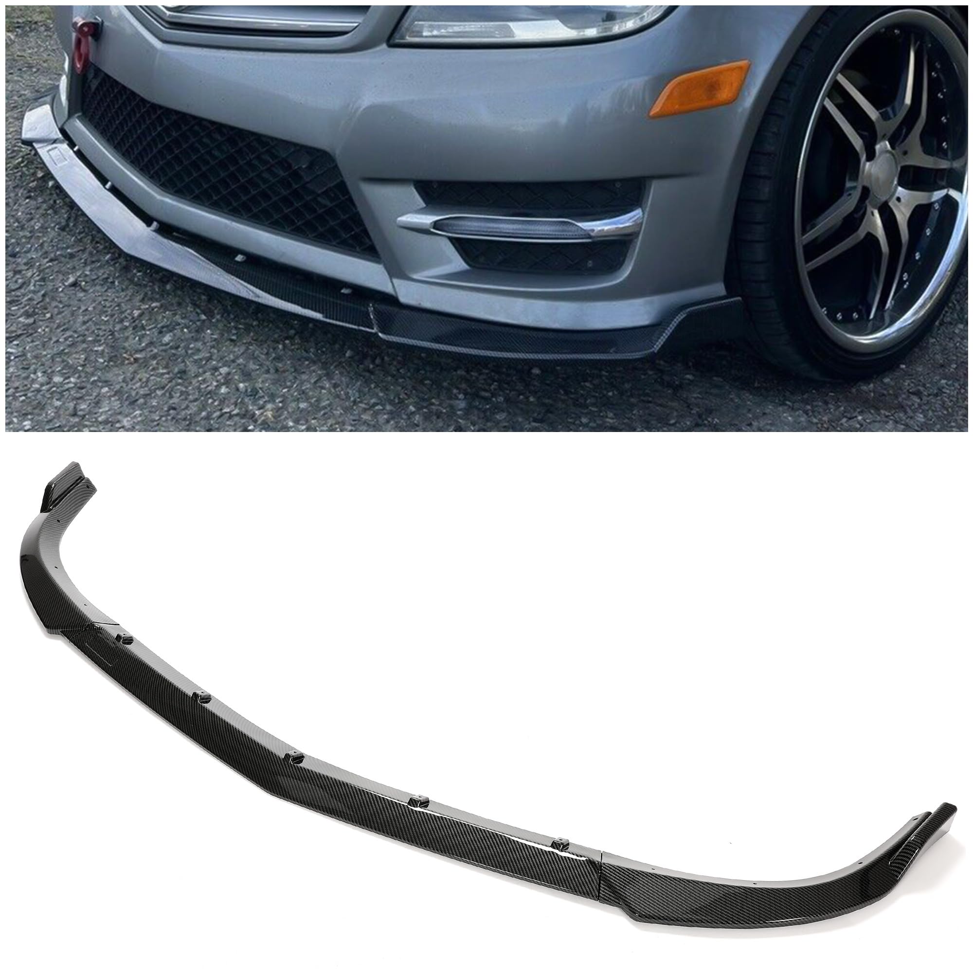 KUAFU 3Pcs Front Bumper Lip Splitter Compatible with 2012-2014 Mercedes ...