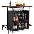 Amazon.com: LITTLE TREE Home Bar Unit Cabinet with Footrest, Industrial ...