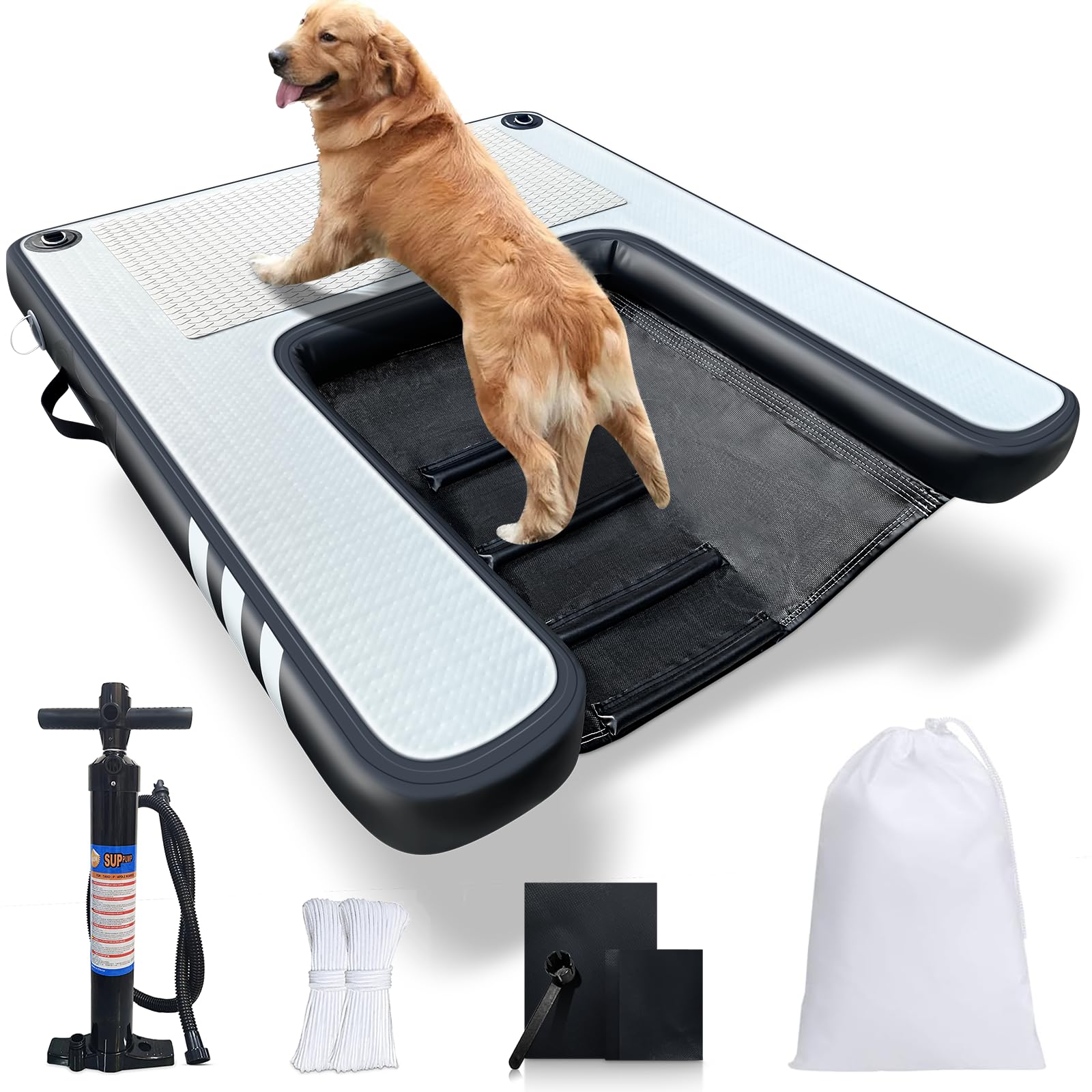 Inflatable Large Dog Water Ramp Float Floating Ramp-Swimming Pets Up to ...