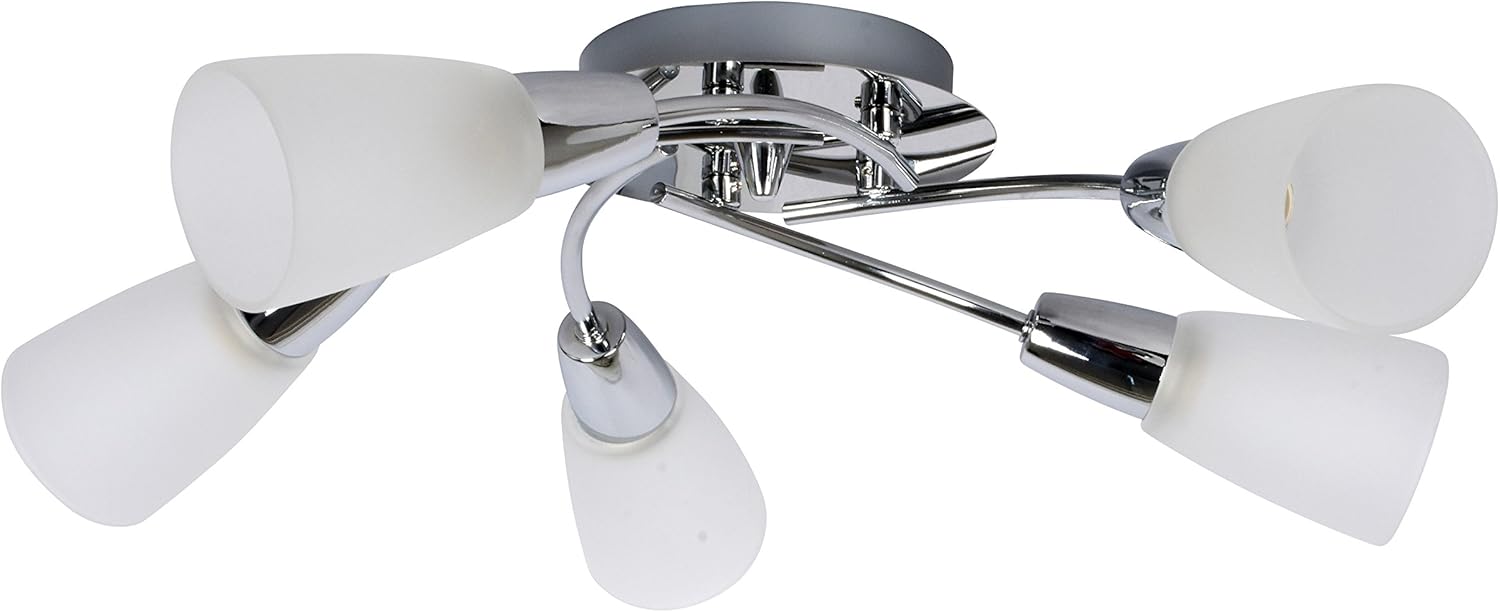 Modern Chrome Low Profile 5 Arm Galaxy Ceiling Light Fitting - Takes 5 ...
