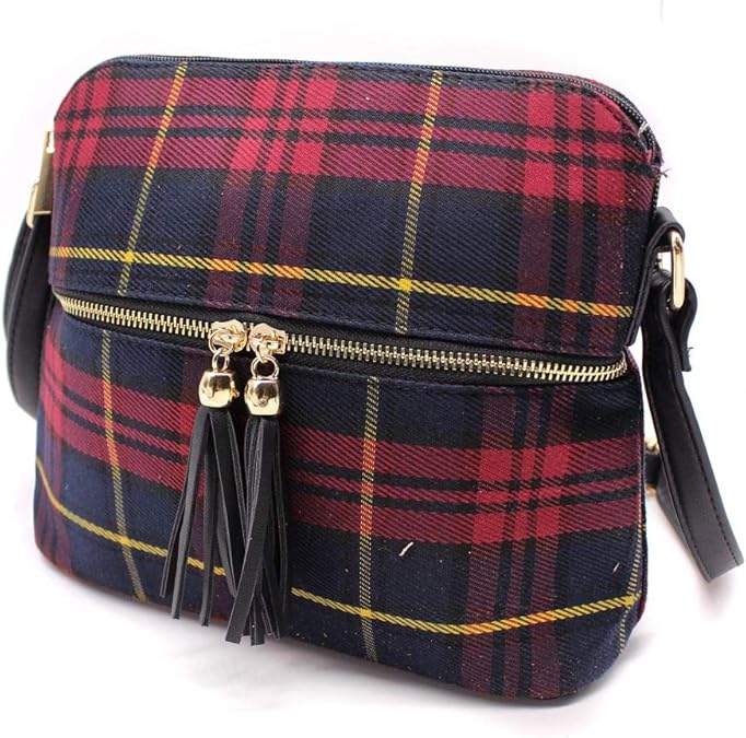 Women UK Scottish Tartan Pattern Small Cross body Side Bag Ladies ...