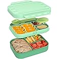 Amazon.com: Caperci Bento Lunch Box for Kids - 5.8 Cups Stackable ...