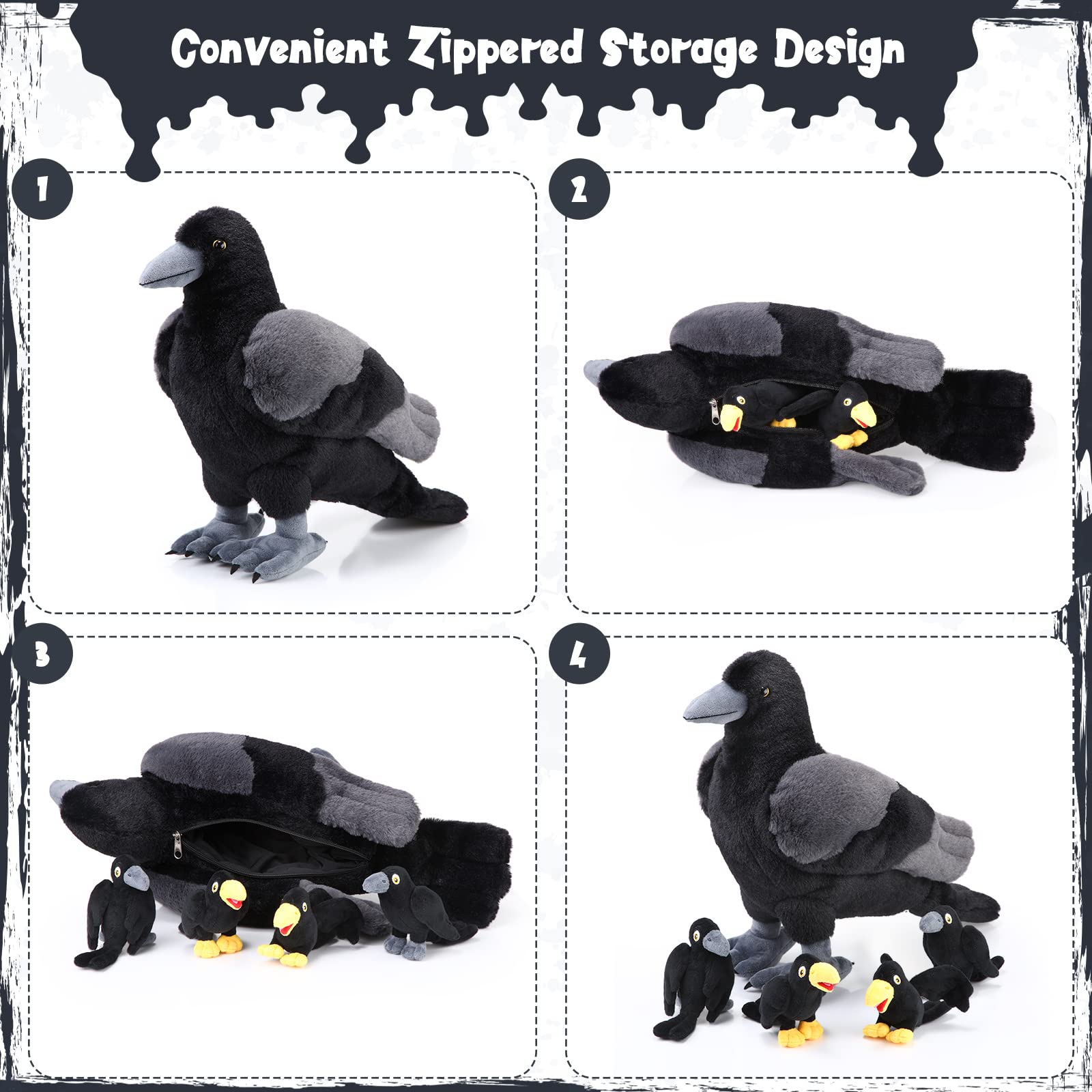 Mua HyDren 5 Pcs Plush Crow Stuffed Animal Black Bird Plush Toys 14 ...