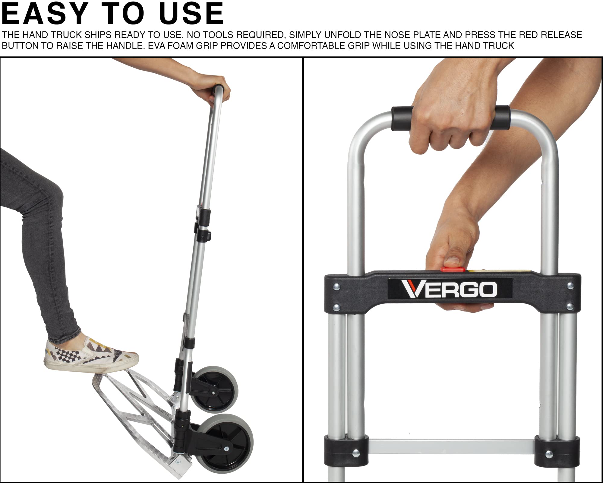 Mua Vergo 275 Ibs Capacity Folding Hand Truck Dolly – Lightweight ...