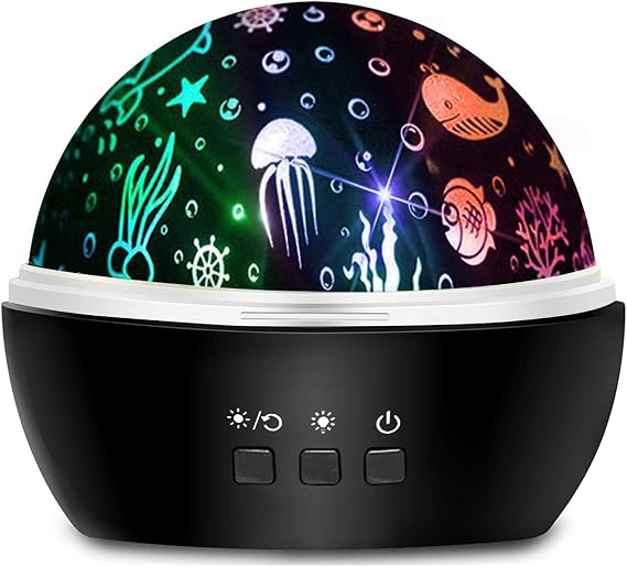 Moredig Baby Projector Light, Rotating 8 Colors Ocean Wave Projector ...