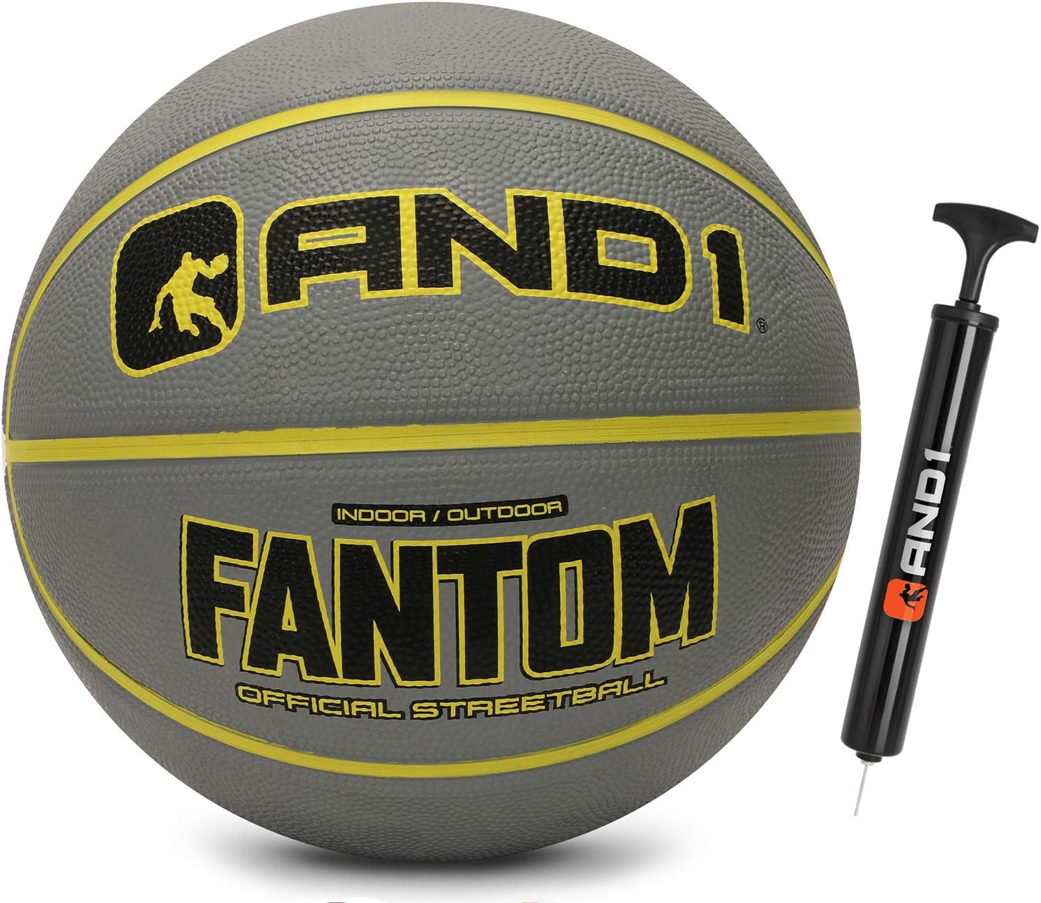 AND1 Fantom Gummi-Basketball & Pumpe, zweifarbige Serie, offizielle ...